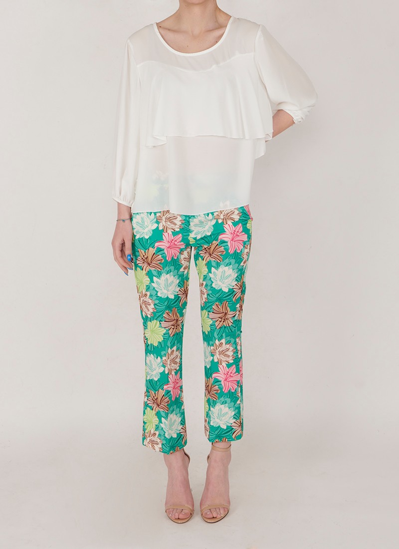 Ake Blusa con Balze Maniche Lunghe con Elastico - Magazzini Delle Firme